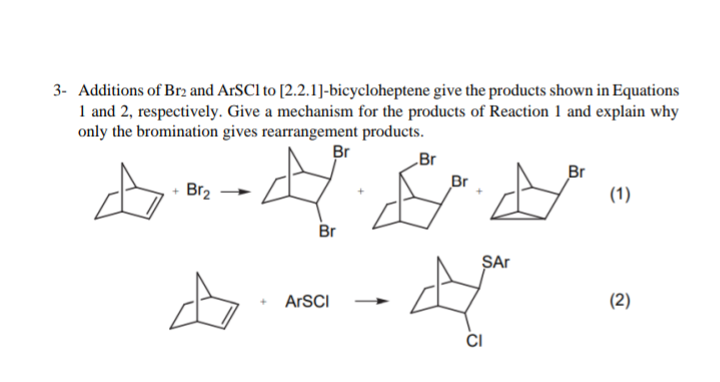 Solved 3- Additions of Br2 and ArsCl to | Chegg.com