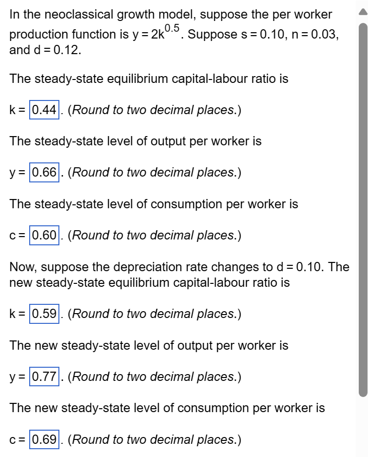 Solved In the neoclassical growth model, suppose the per | Chegg.com