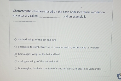 Solved Characteristics that are shared on the basis of | Chegg.com