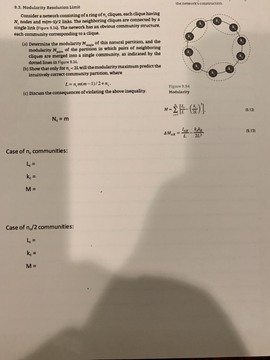 the network construction 9.3. Modularity Resolution | Chegg.com