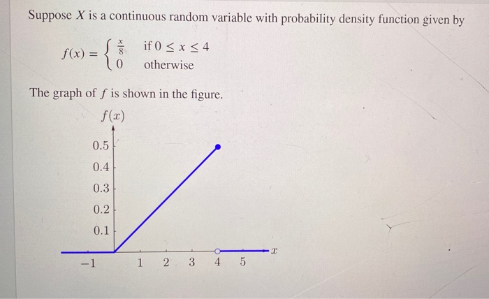 Solved Suppose X is a continuous random variable with | Chegg.com