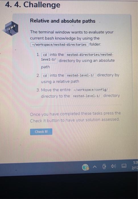 Solved 4.4. Challenge Relative and absolute paths The | Chegg.com