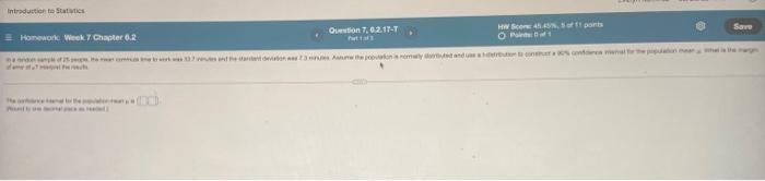Introduction to Statistics Homework Week 7 Chapter | Chegg.com