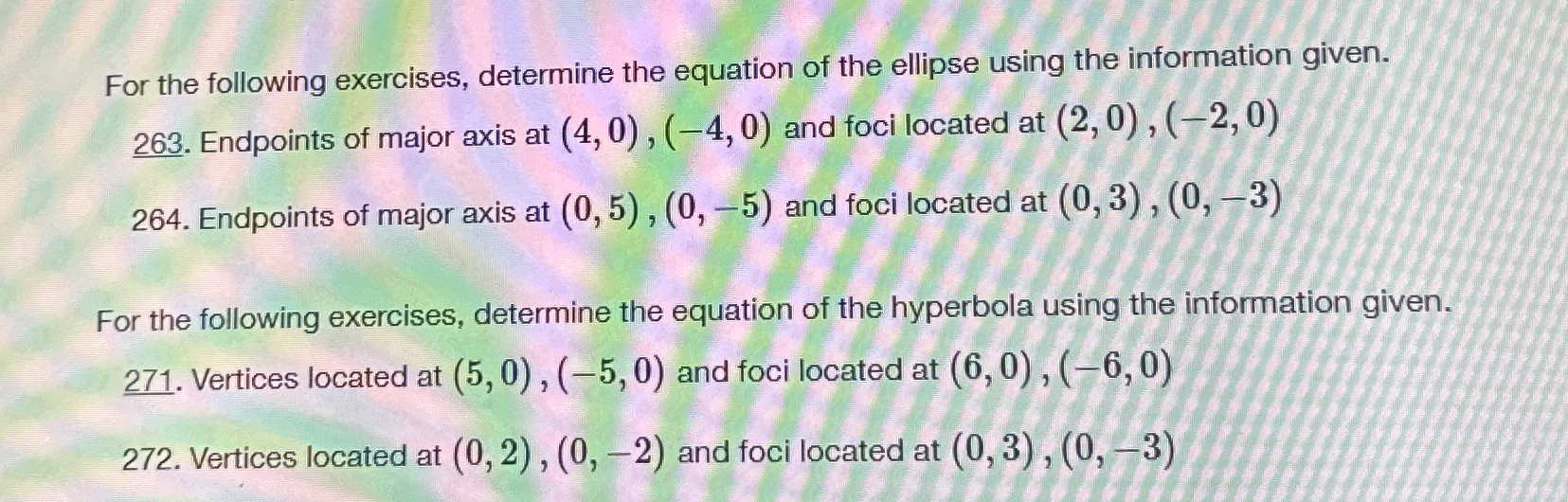 Solved For the following exercises, determine the equation | Chegg.com