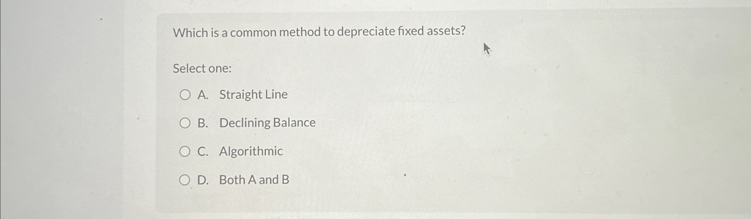 Solved Which is a common method to depreciate fixed | Chegg.com