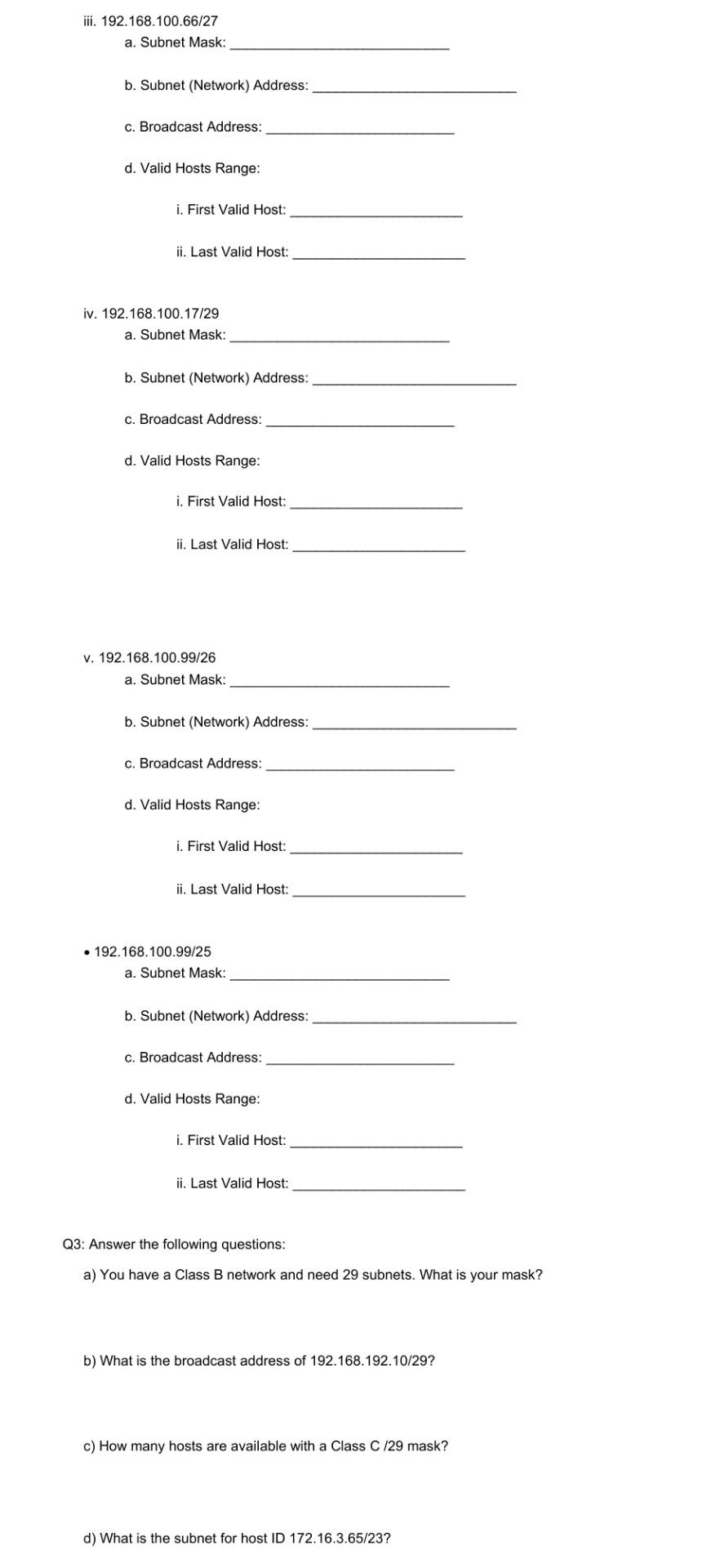 Solved Lab Activity Subnetting Q1 Find Out The Network