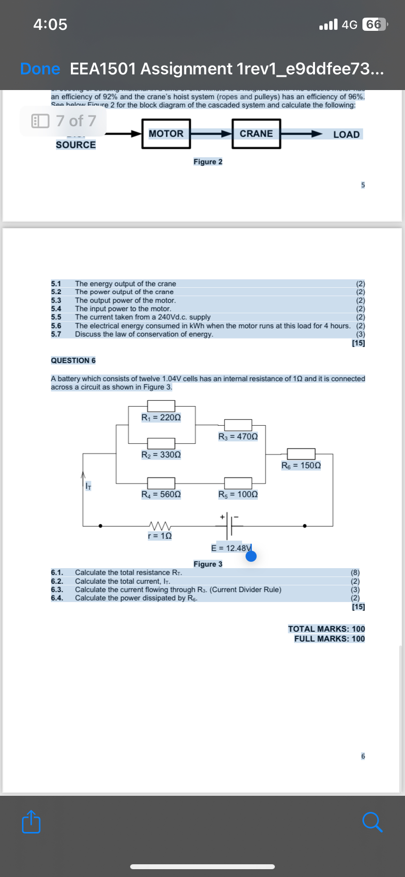 Solved 4:054G66Done EEA1501 ﻿Assignment 1rev1_e9ddfee73...an | Chegg.com