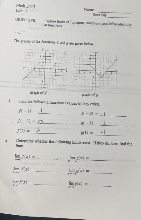 Solved Math 2413 Lab Name Section Explore limits of | Chegg.com