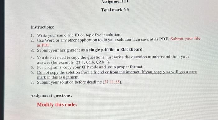 Solved Instructions: 1. Write your name and ID on top of | Chegg.com