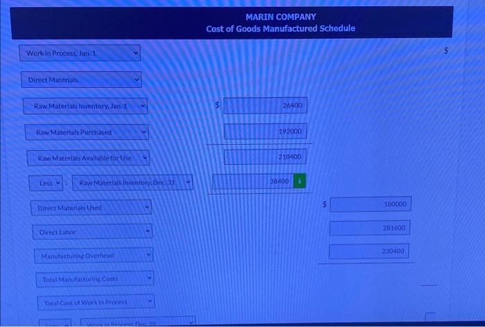 Solved The following information is available for Marin | Chegg.com
