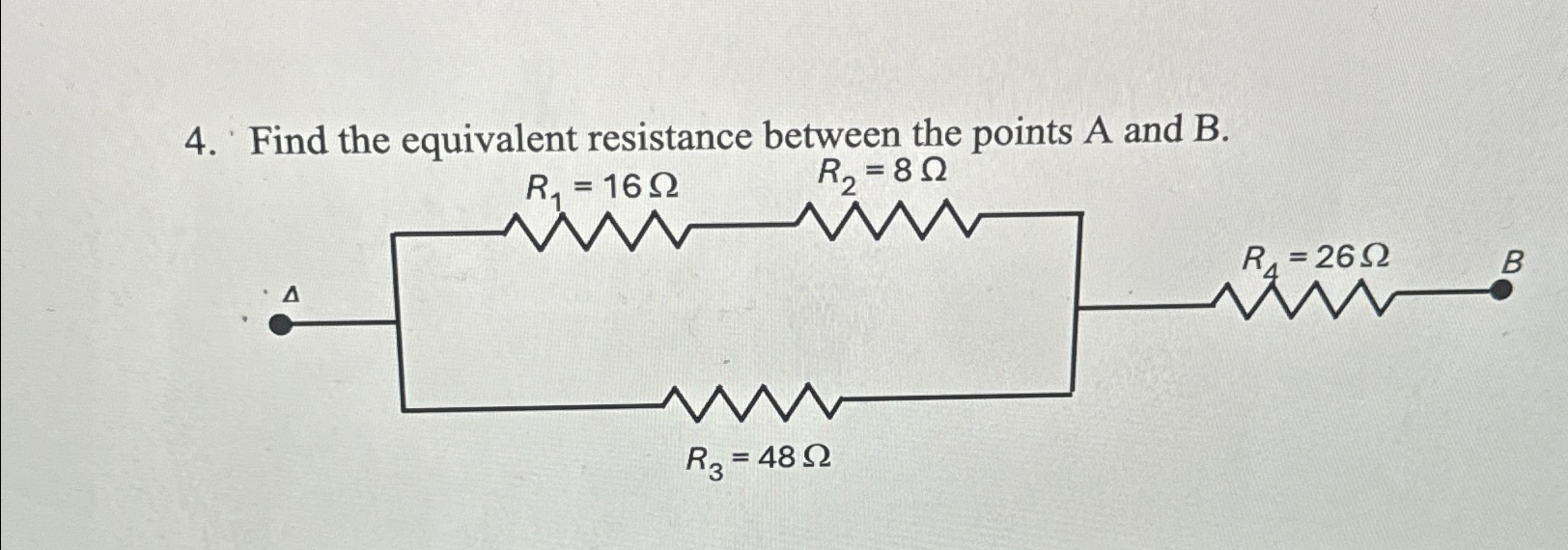 Solved Find the equivalent resistance between the points A | Chegg.com