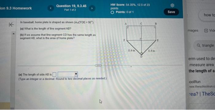 Solved In baseball, home plate is shaped as shown (m | Chegg.com