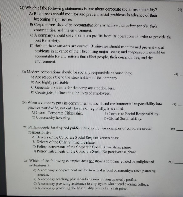 Solved 15) 15) The relevance and importance of stakeholders | Chegg.com