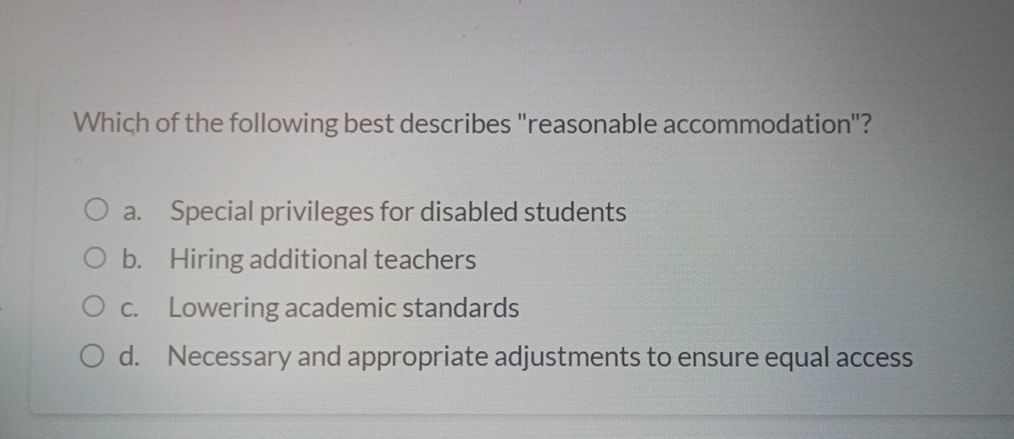 Solved Which of the following best describes "reasonable | Chegg.com