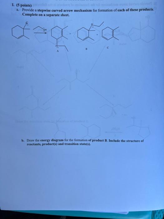 Solved I. (5 points) a. Provide a stepwise curved arrow | Chegg.com