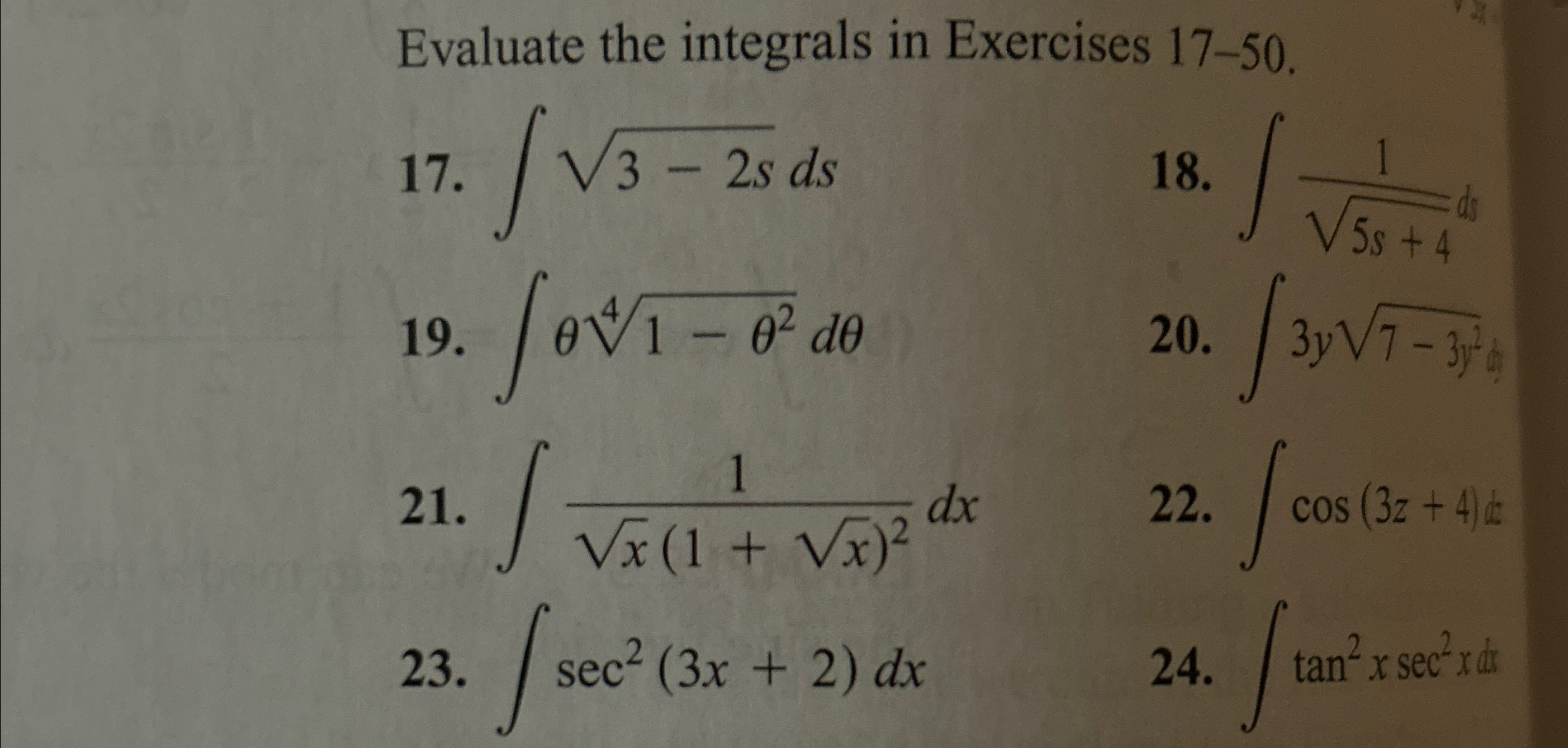 Solved Evaluate the integrals in Exercises | Chegg.com