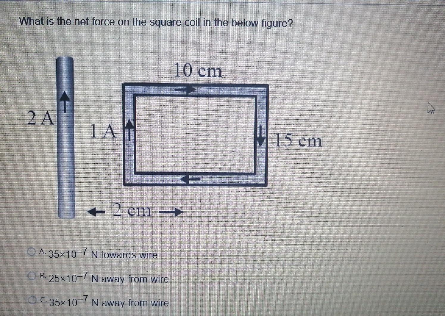 Solved What is the net force on the square coil in the below | Chegg.com