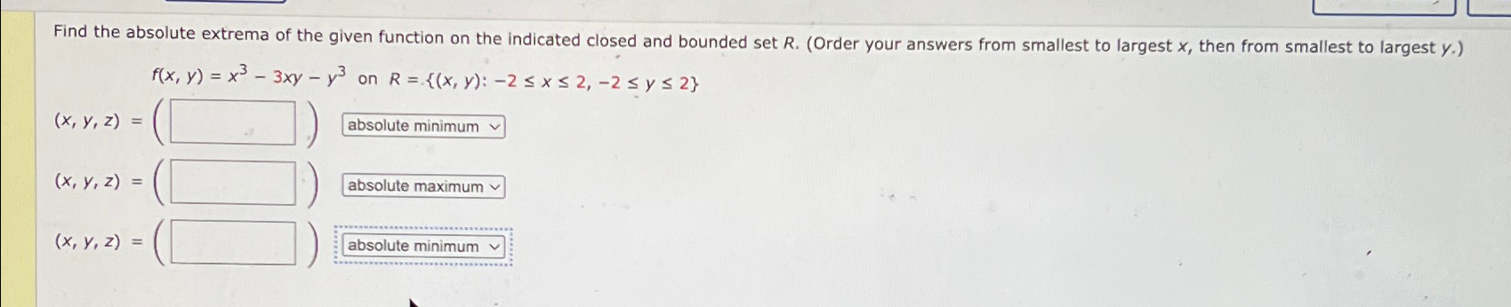 Solved Find The Absolute Extrema Of The Given Function On 7704