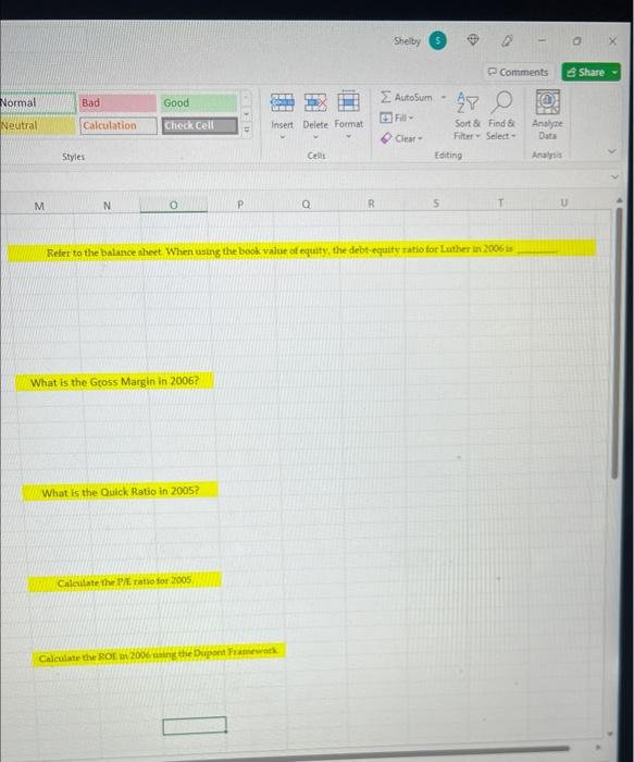 Solved Home insert Draw Pagetayout formulas Data Revere Vew | Chegg.com