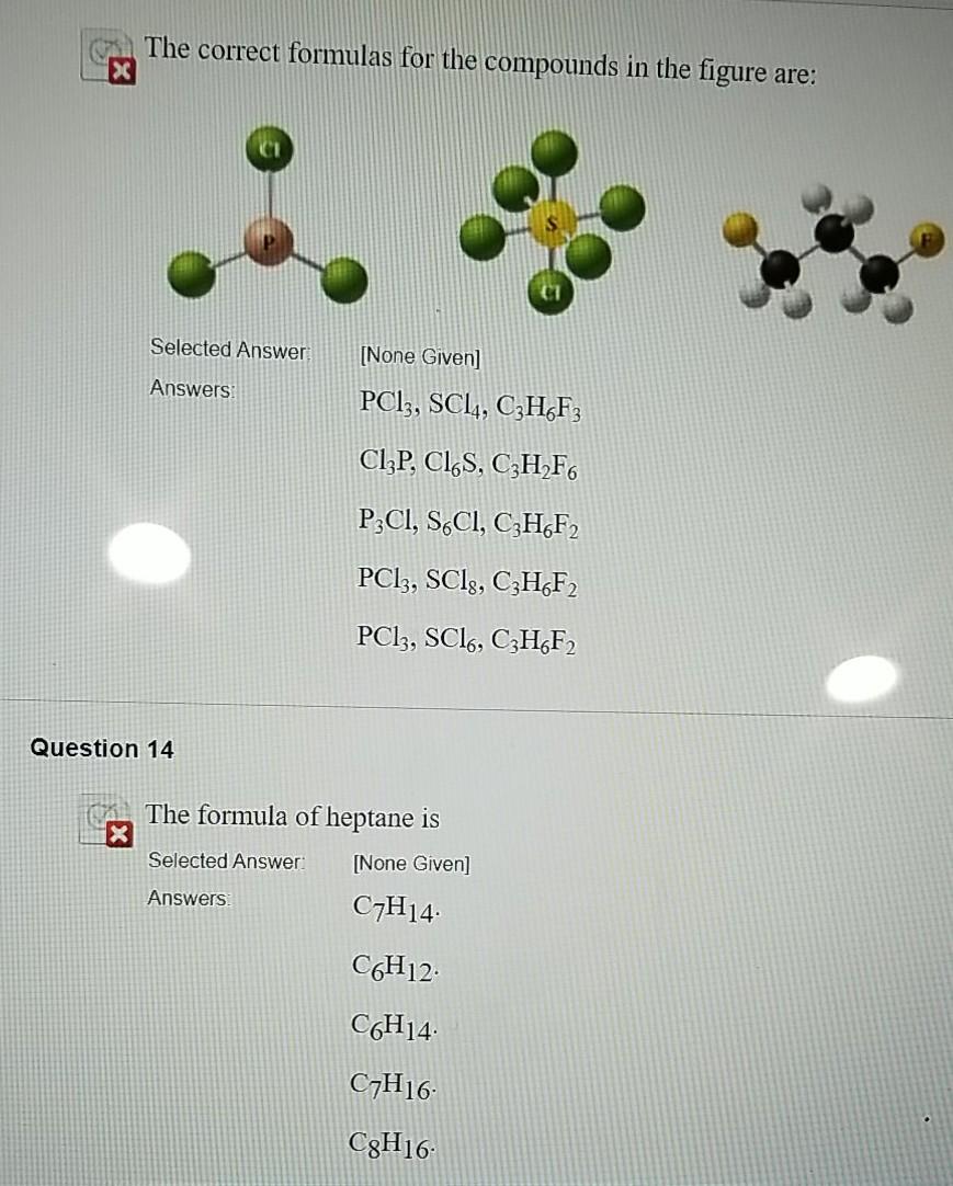 Solved The correct formulas for the compounds in the figure | Chegg.com
