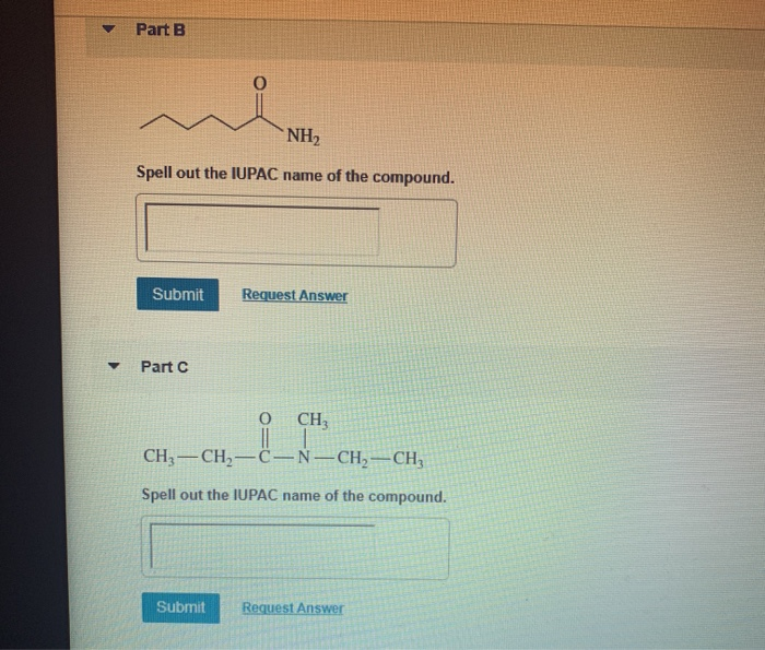Solved Part B NH2 Spell out the IUPAC name of the compound. | Chegg.com
