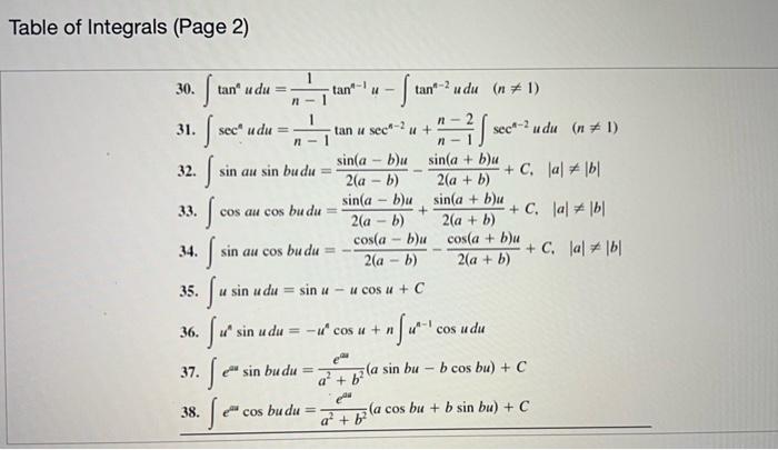 Solved Use the table of integrals, or a computer or | Chegg.com