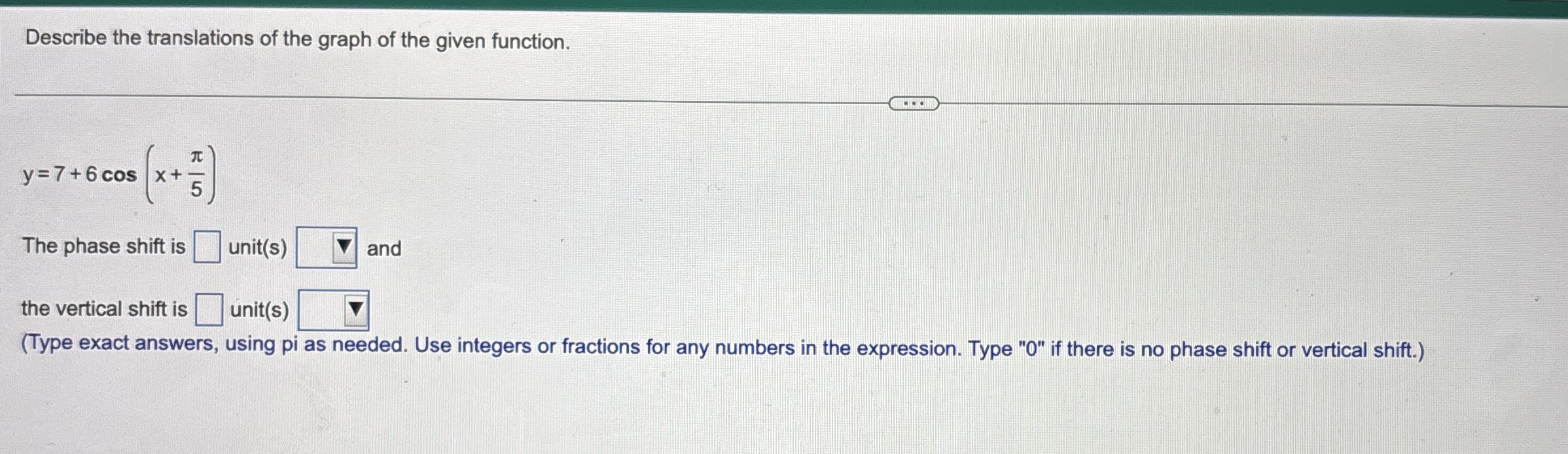 Solved Describe the translations of the graph of the given | Chegg.com