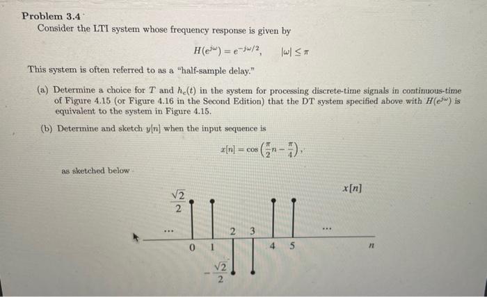 Solved Problem 34 Consider The Lti System Whose Frequency 7954