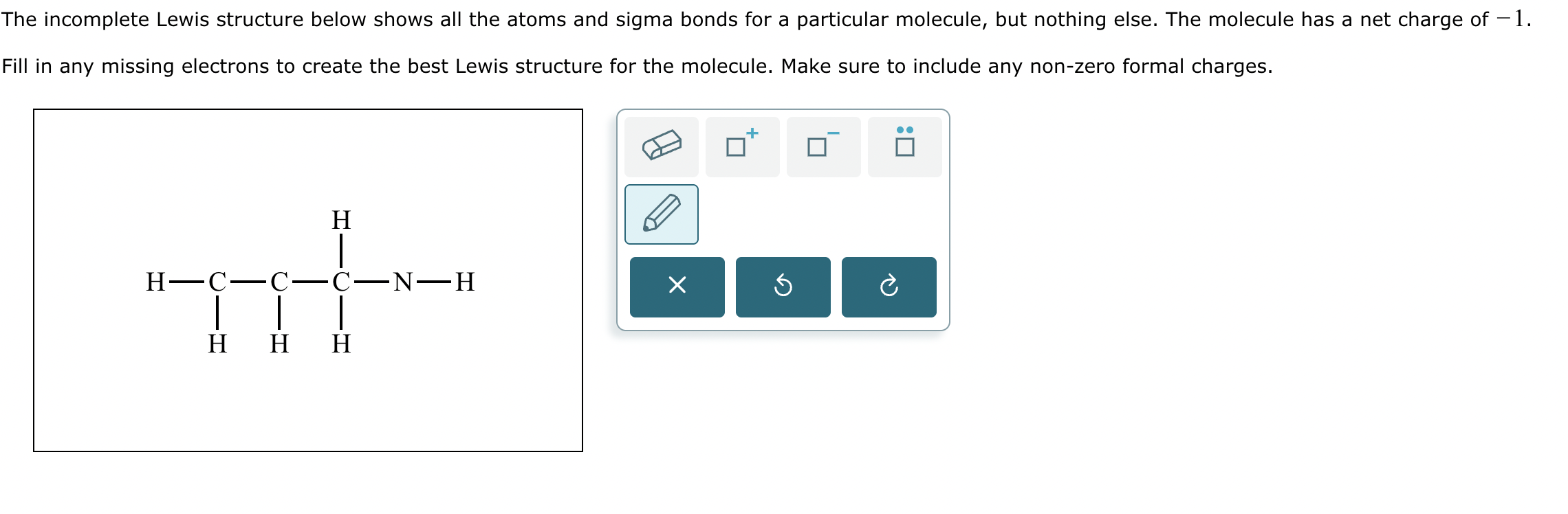 Solved The incomplete Lewis structure below shows all the | Chegg.com