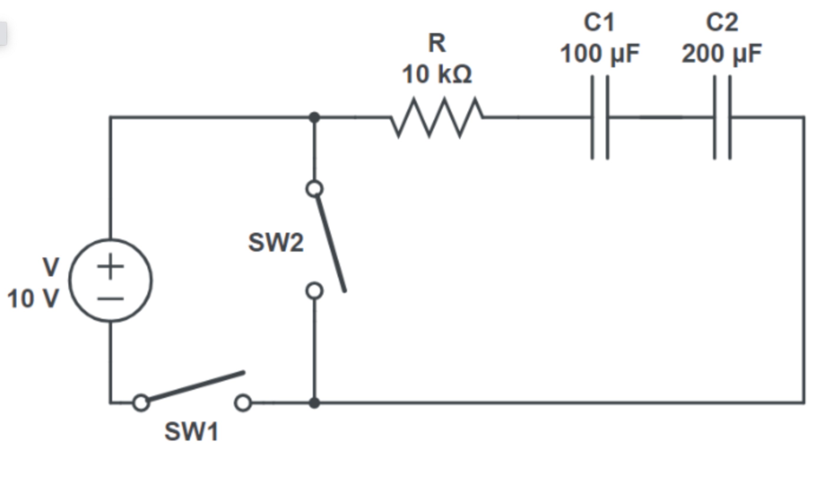 Solved Close the SW1 ﻿switch and measure the voltage across | Chegg.com