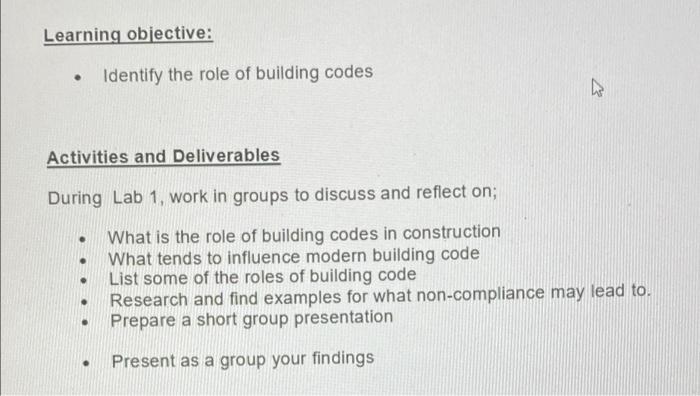 Solved Learning objective: . Identify the role of building | Chegg.com