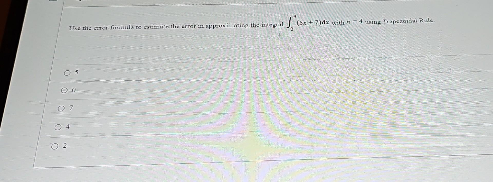 Solved Use the error formula to estimate the error in | Chegg.com