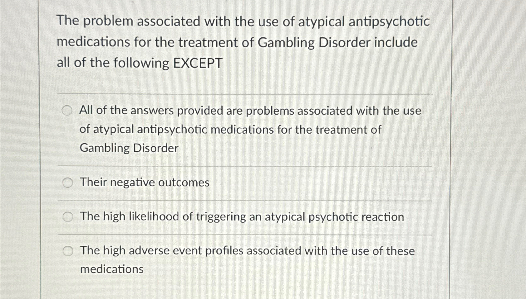 Solved The problem associated with the use of atypical | Chegg.com