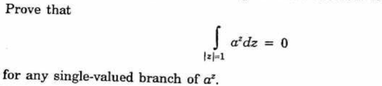 Solved Prove that∫|z|=1﻿azdz=0for any single-valued branch | Chegg.com