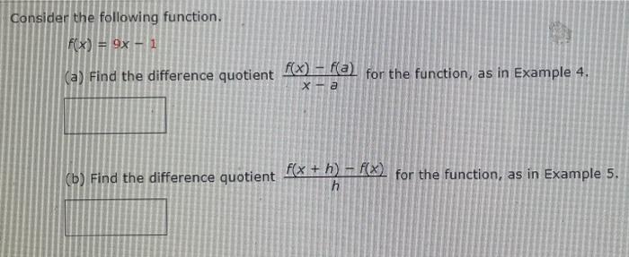 Solved Consider The Following Function F X 9x 1 A