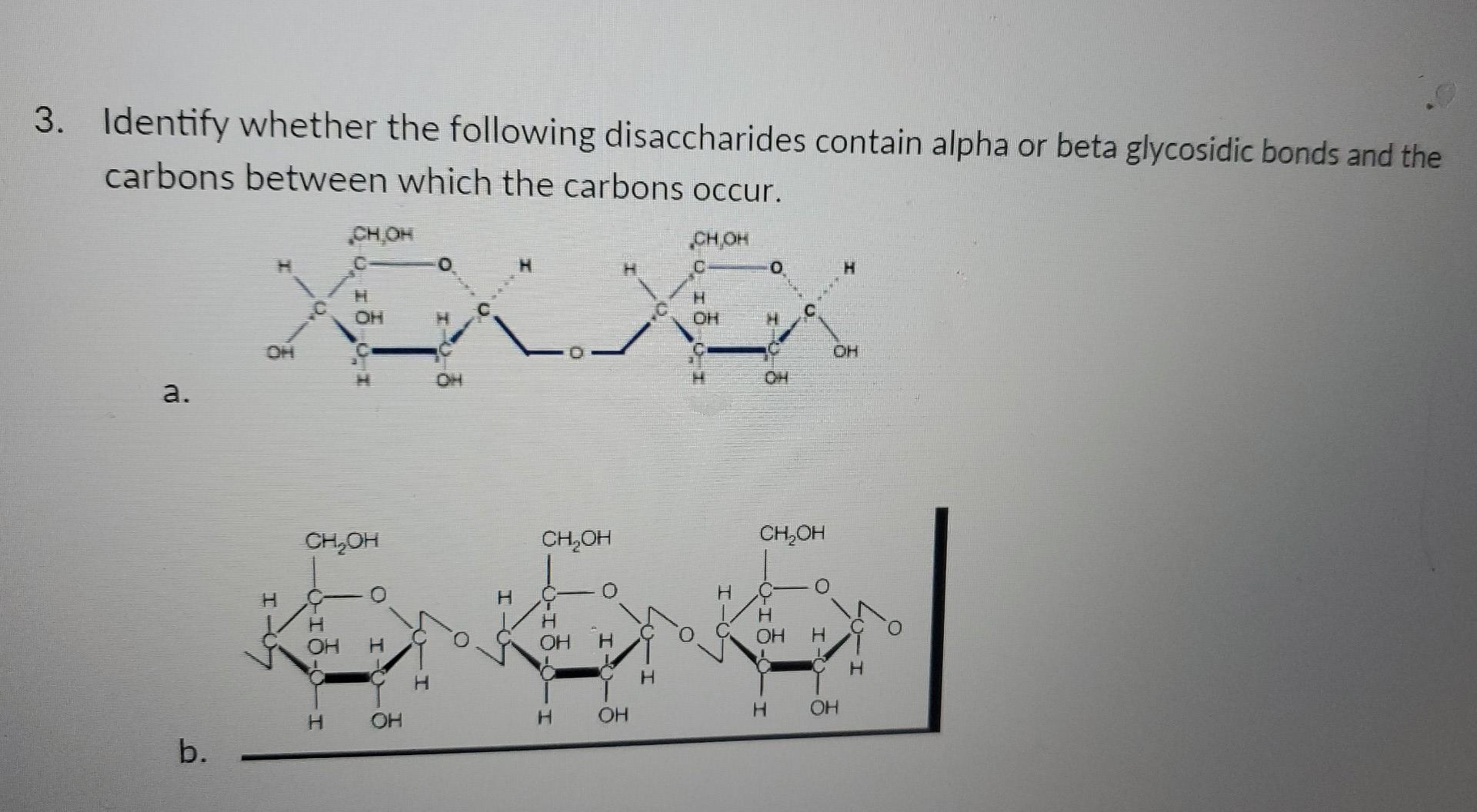 Solved 3. Identify whether the following disaccharides | Chegg.com