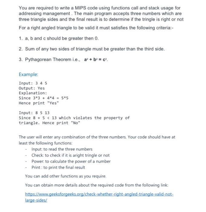 Solved You are required to write a MIPS code using functions | Chegg.com