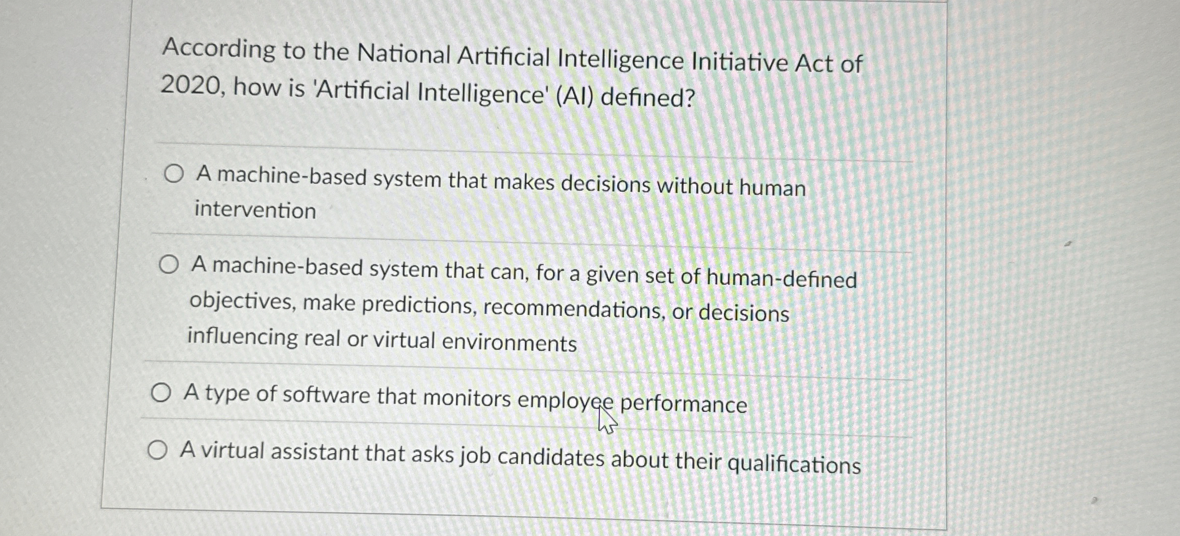 Solved According to the National Artificial Intelligence | Chegg.com