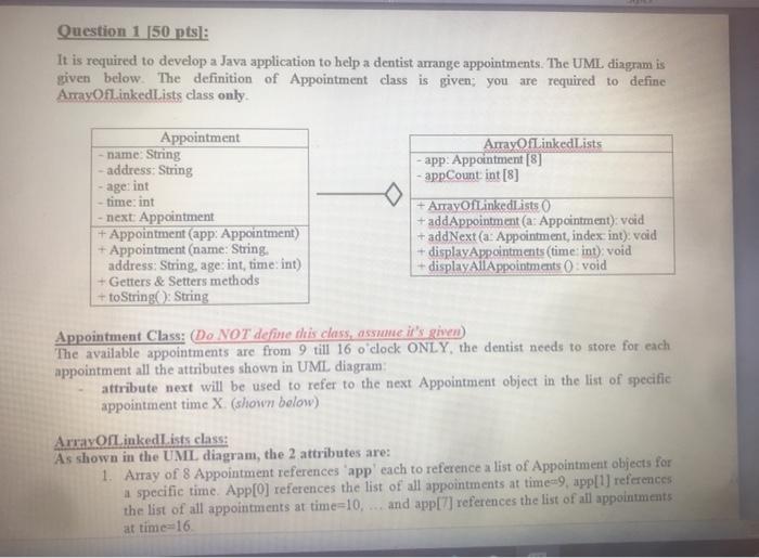 Solved Question 1 50 pts): It is required to develop a Java | Chegg.com