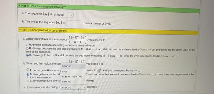 5 points) corisider the sequence {an}={n+1(−1)n⋅3n}. | Chegg.com