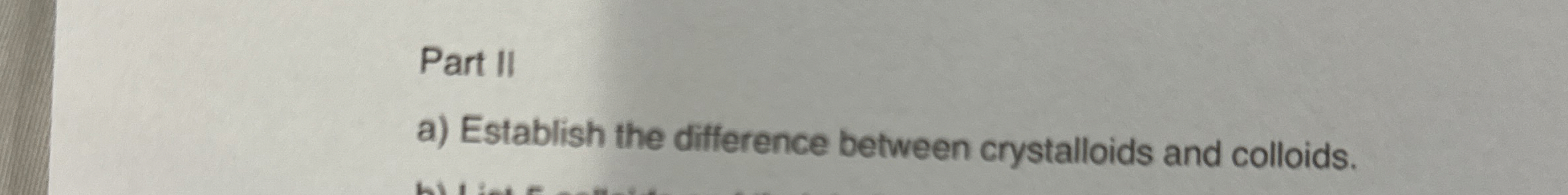 Solved Part IIa) ﻿Establish the difference between | Chegg.com