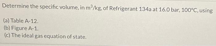 Solved Determine the specific volume, in m3/kg; of | Chegg.com