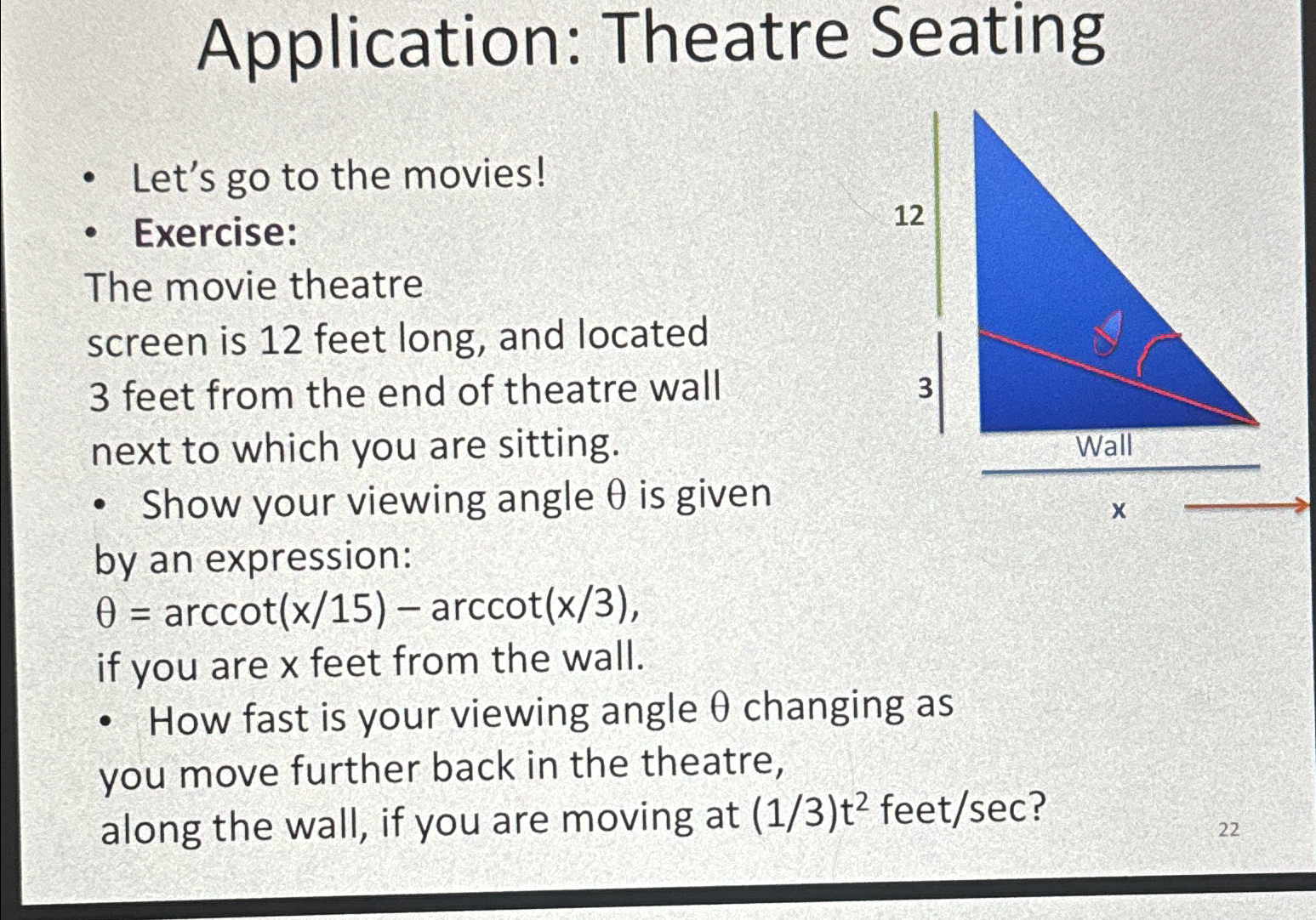 Solved Application: Theatre SeatingLet's go to the | Chegg.com