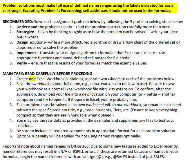Problem solutions must make full use of defined name | Chegg.com
