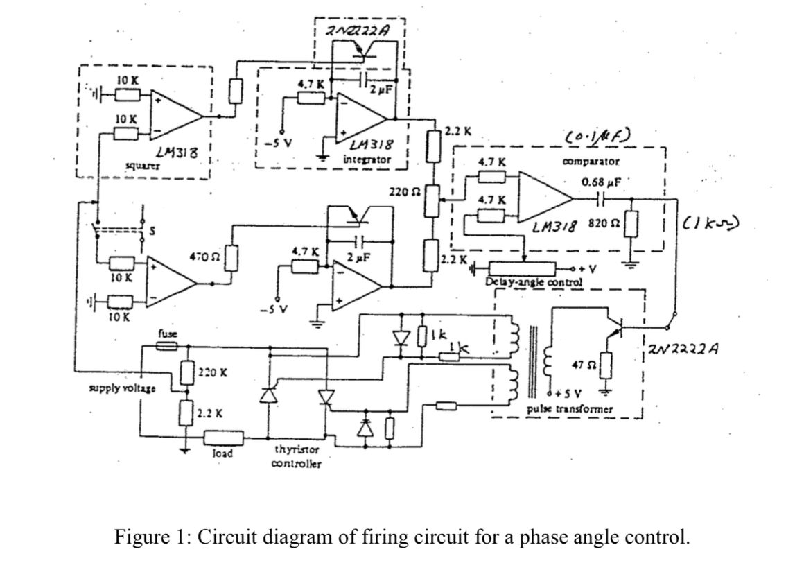 Solved Figure 1: Circuit diagram of firing circuit for a | Chegg.com