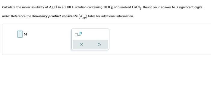 Solved Note: Reference the Solubility product constants | Chegg.com