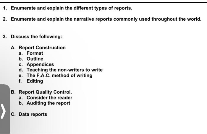 1. Enumerate and explain the different types of | Chegg.com