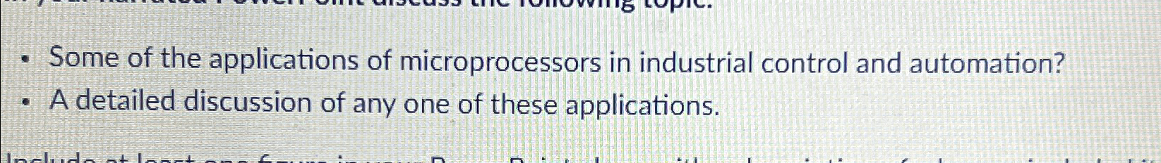 Solved Some of the applications of microprocessors in | Chegg.com