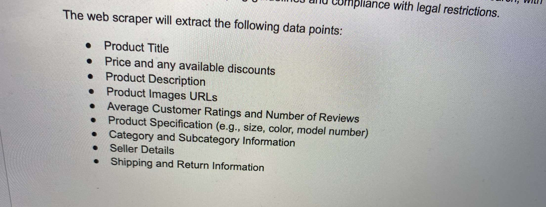 Solved The web scraper will extract the following data | Chegg.com