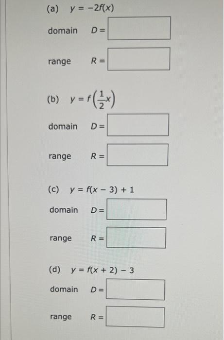 Solved Let y = f(x) be a function with a domain D = [-6, 10] | Chegg.com